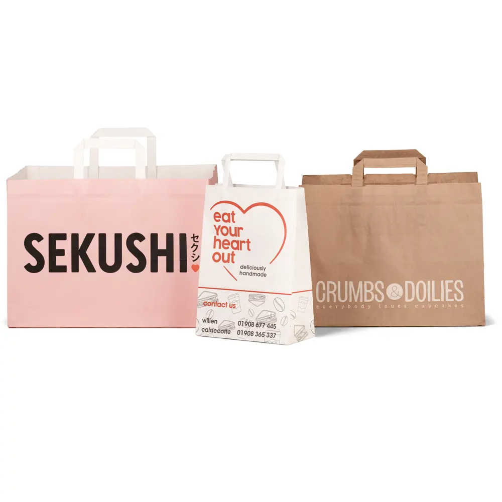 Printed Take Away Carrier Bags | Foos Bags | Carrier Bag Shop