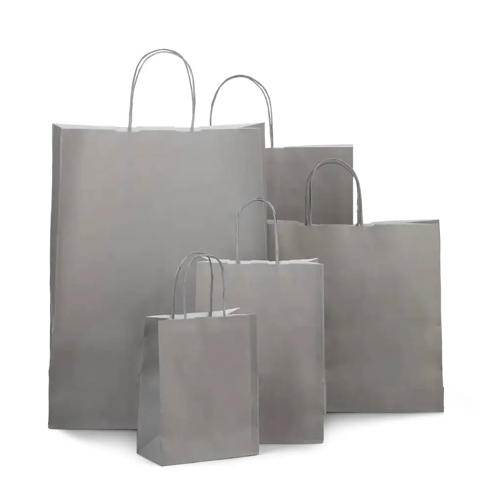 Grey Paper Carrier Bags | Coloured Paper Bags | Carrier Bag Shop
